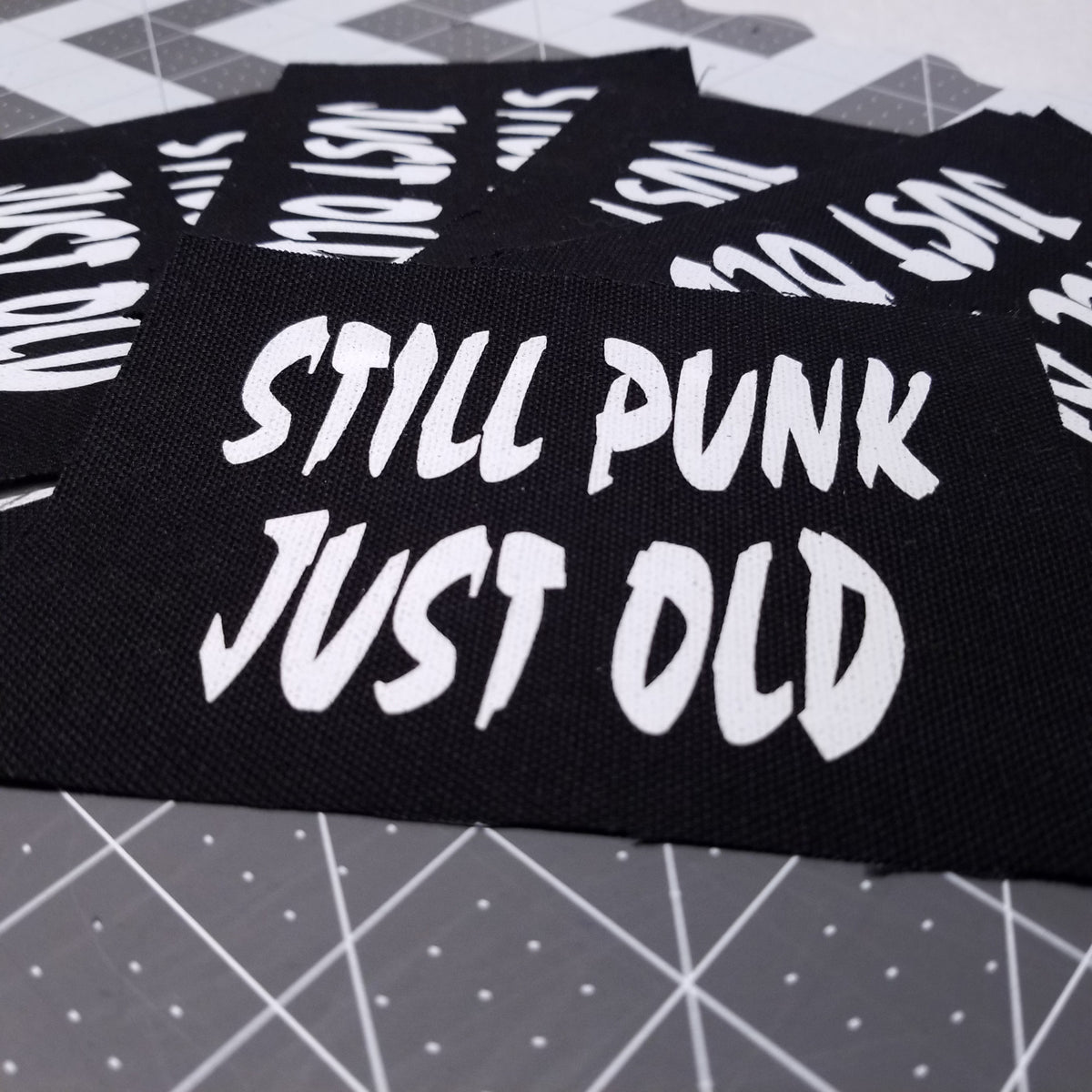Still Punk, Just Old 5" inch Screen Printed Canvas Patch for Punks ...
